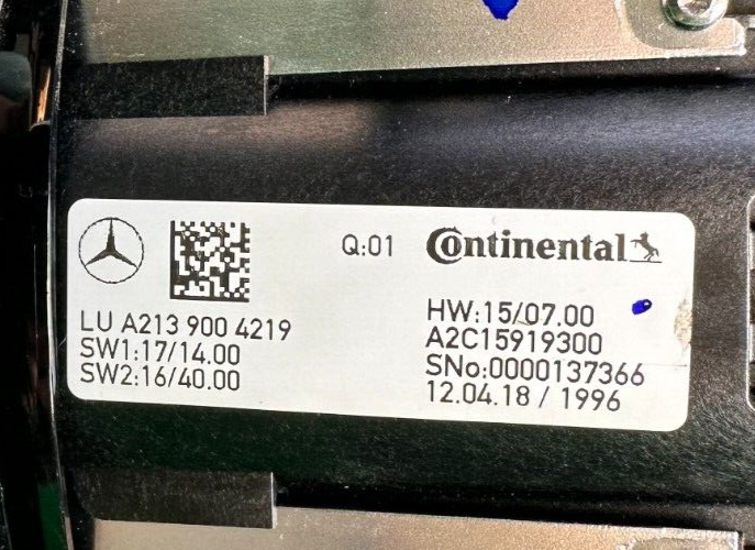 2017-2019 MERCEDES W213 E CLS CONSOLE TOUCH PAD CONTROL SWITCH ...