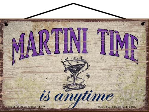 Martini Time Is Anytime Sign Vtg Style Kitchen Decor for Cocktail Drink ...