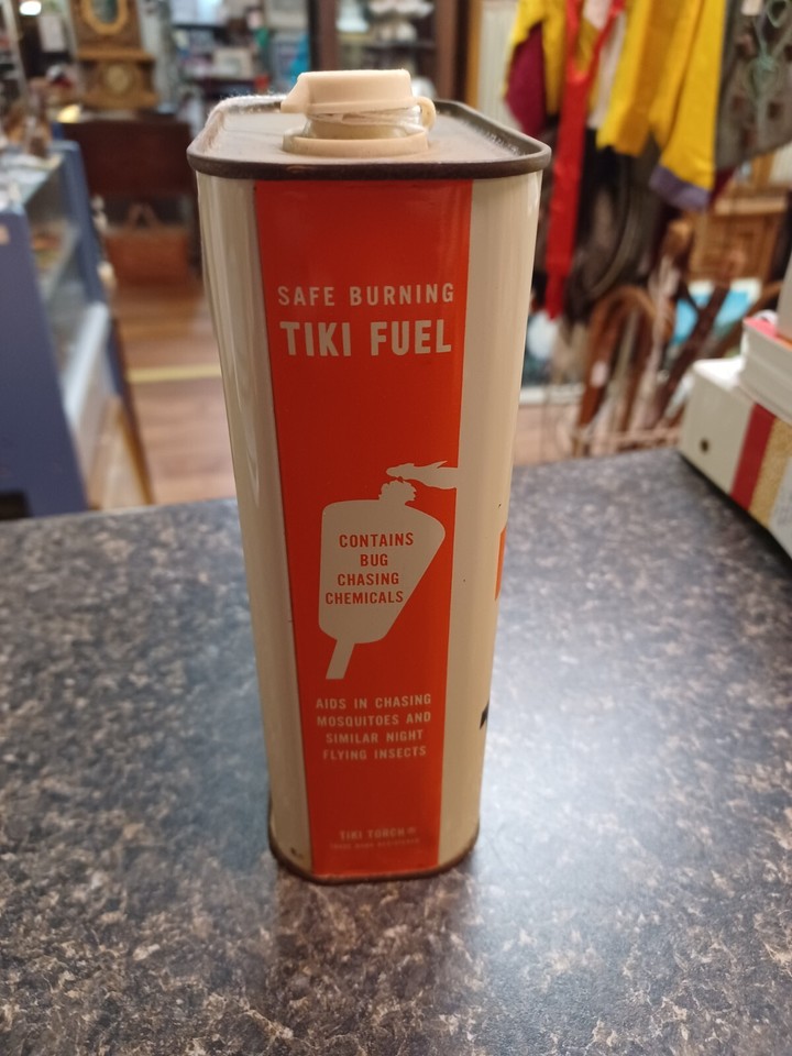 VTG Tiki Torch Fuel Tin Can One Quart Bug Chasing Safe Burning | eBay