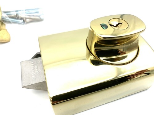 2 x Lockwood 001 Deadlatch Double Cylinder Deadlocks keyed alike GOLD ...