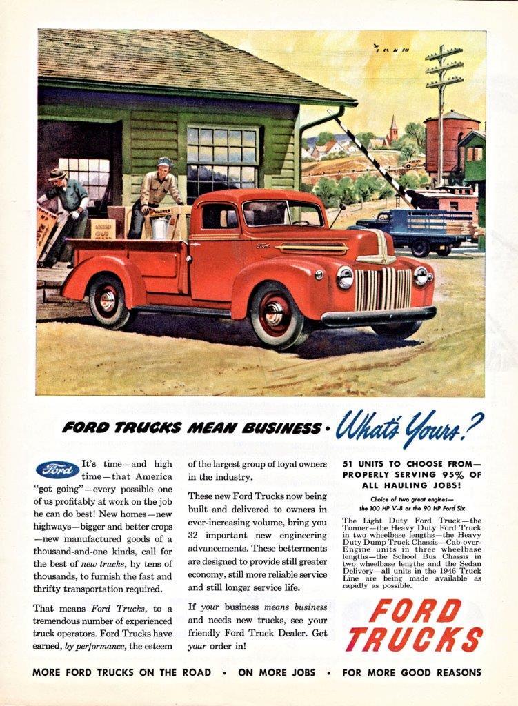 Old Ford Trucks Red