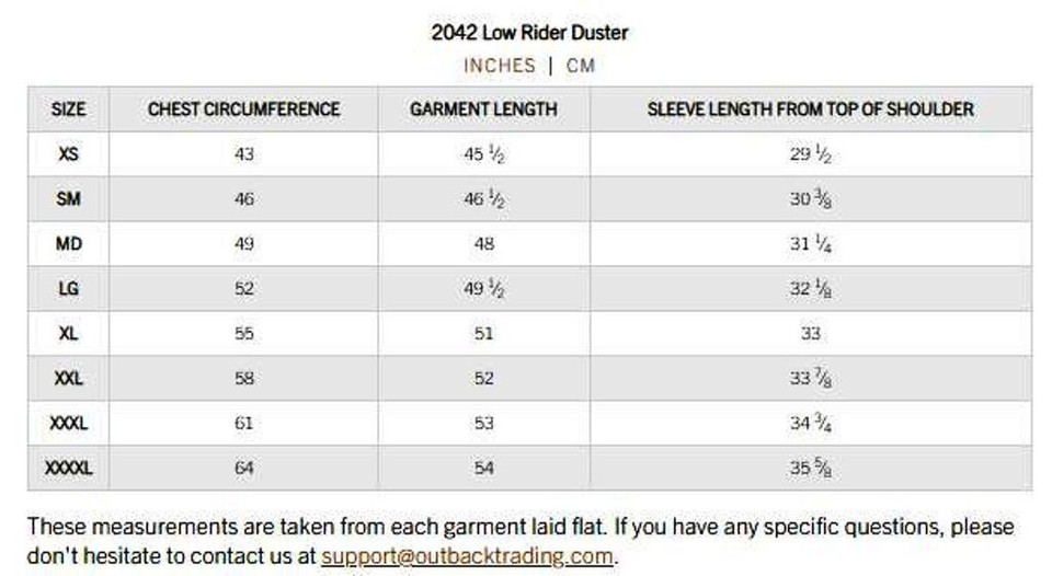 Outback Trading Low Rider Duster Oilskin Slicker Brown Black REG & BIG ...