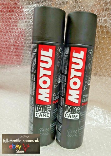MOTUL C2 MC CARE ROAD CHAIN LUBE 400ML CAN X2 MOTORCYCLE CHAIN LUBE ...