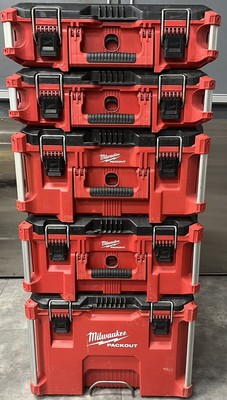 TOOL ROLLAWAY BOX MILWAUKEE TOOLS PACKOUT ROLLING CASE 5 PIECES ...
