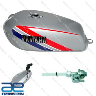 Yamaha RX100 RX125 Petrol Gas Fuel Tank With Lid Cap Tap & Decals ...