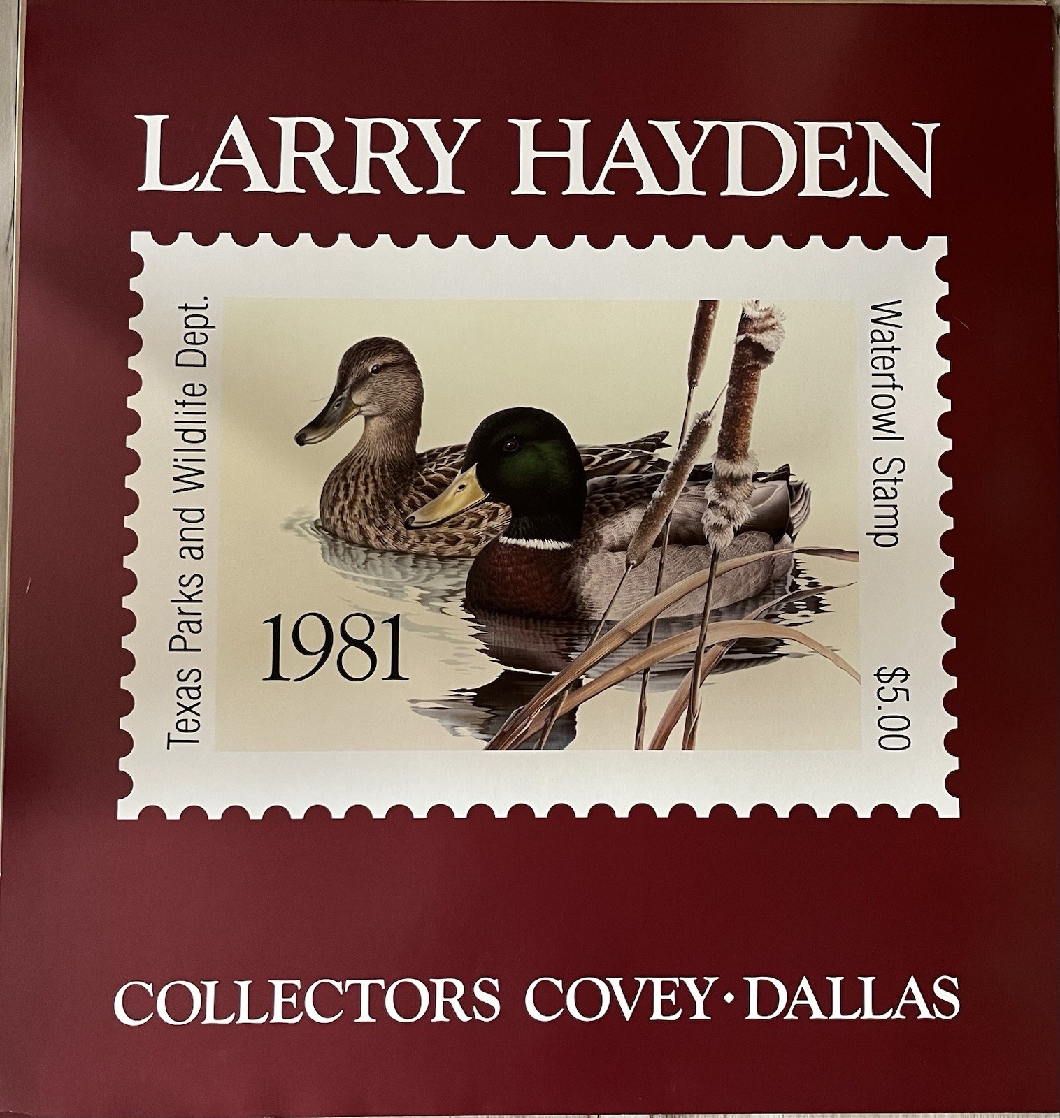 Larry Hayden 1981 Waterfowl Stamp Poster, Collectors Covey Dallas | eBay