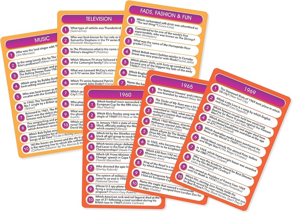 Top Trivia Decades Games - 1000 Questions Cheatwell Games Ages 14+ / 2 ...