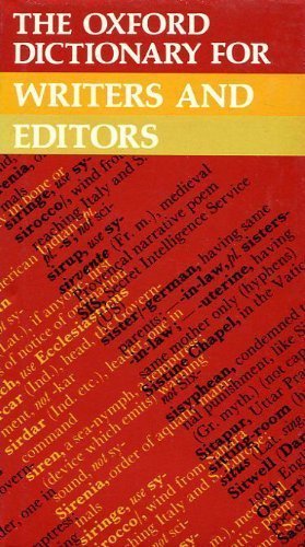 The Oxford Dictionary for Writers and Editors By Ox U Press ...