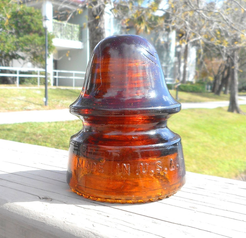 GREAT ORANGE AMBER CD 162 HEMINGRAY SIGNAL STYLE GLASS INSULATOR (B) | eBay