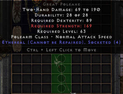 4OS ETH Great Poleaxe - Diablo 2 Resurrected Non-Ladder Softcore PC/PS ...