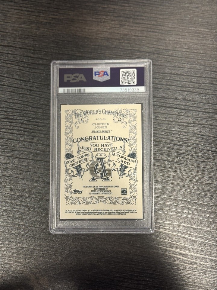 2020 Topps A&G Chrome Chipper Jones Auto PSA 9 Auto 10 | eBay