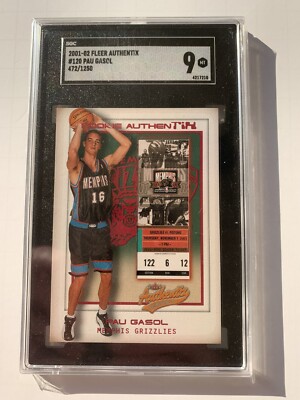 2001 Pau Gasol Rookie Fleer Authentix SN# “Rare” SGC 9 | eBay