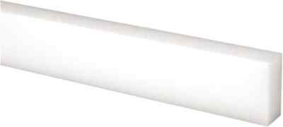 White UHMW Polyethylene Bar, 60" x 1-1/2" Wide x 3/4" High (±10% ...