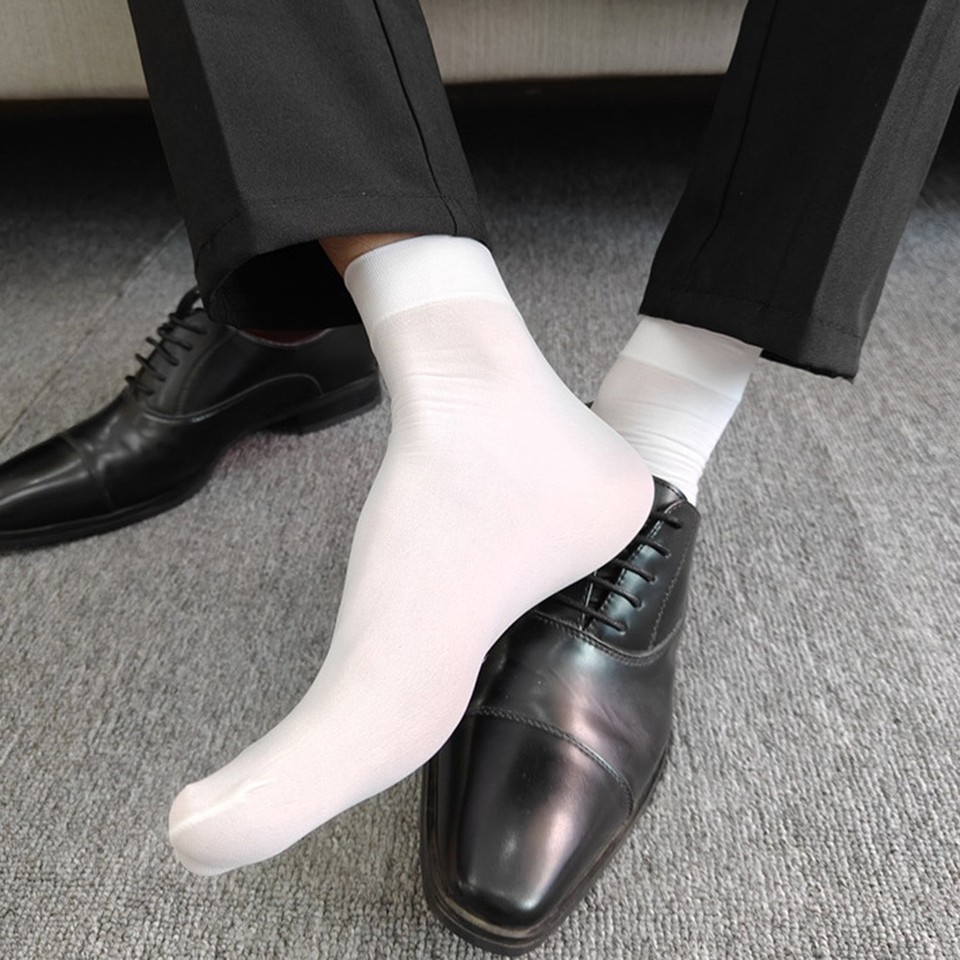 Ultra-thin Sheer Socks Men Tube Socks Business Meetings 20% Spandex ...