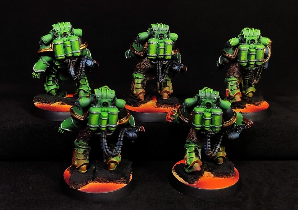 Pyroclast Squad Salamanders painted Warhammer 40k Primaris Space ...