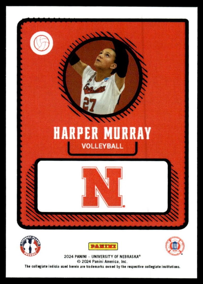 Harper Murray 2024 Panini NIL Nebraska Cornhuskers Volleyball #3 | eBay