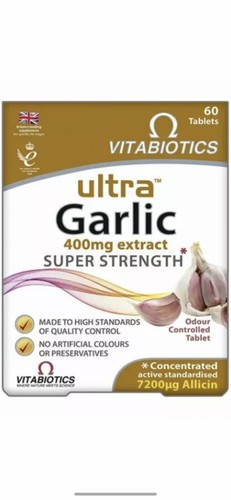 Vitabiotics Ultra Garlic Super Strength 400mg 60 Tablets FACTORY SEALED ...