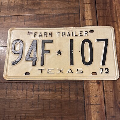 1973 Texas Farm Trailer License Plate Original Paint Man Cave Garage ...