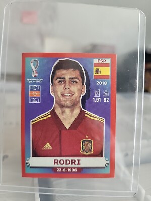 RODRI 2022 Panini World Cup Qatar RED Parallel Sticker #ESP 14 SPAIN ...