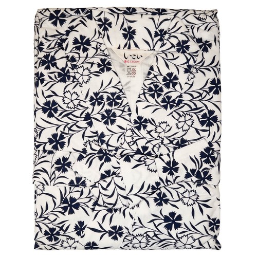 VTG Japanese Womens Floral Hot Spring Hotel Nemaki Cotton Kimono Onsen ...