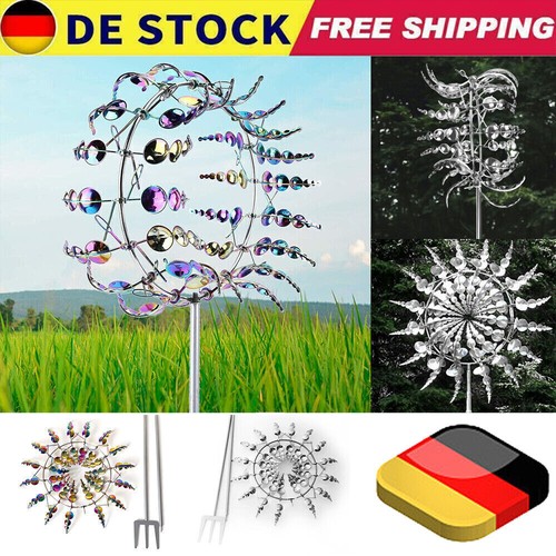 Magical Metal Windmill 3D Wind Powered Kinetic Sculpture Lawn Metal ...