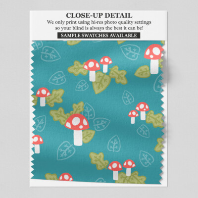 323 Toadstools & Leaves Roller Blind - various sizes, blackout FREE UK ...