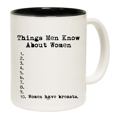 Things Men Know About Women GIFT BOXED Funny Mugs Novelty Coffee Mug ...
