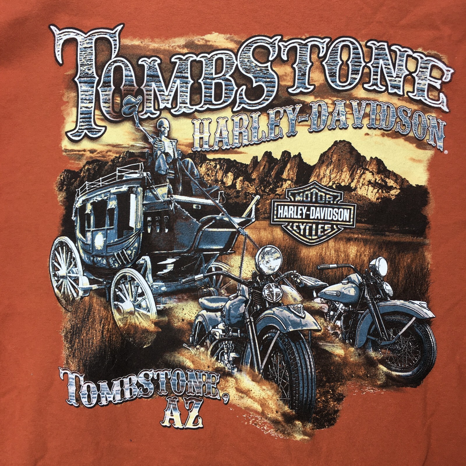 2021 Harley Davidson Tombstone AZ T-shirt XL Orange R… - Gem