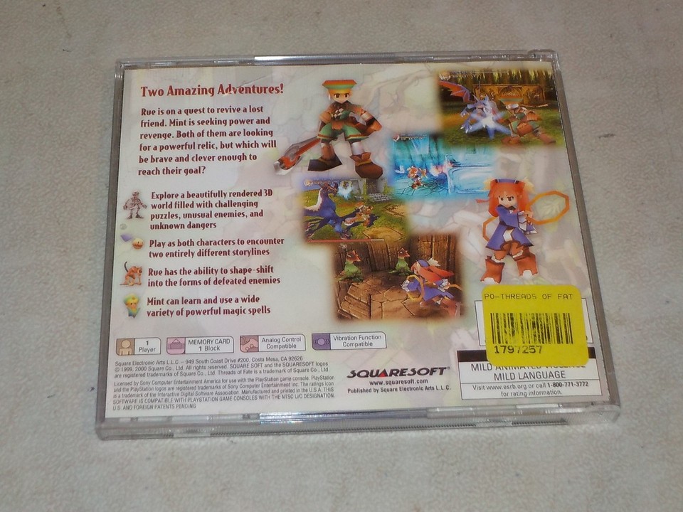 Playstation PS1 Threads of Fate Rare Video Game CIB w/ Manual Nice! | eBay