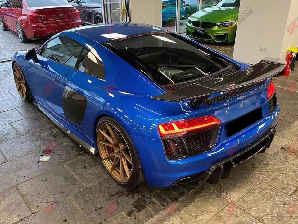 For Audi R8 V10 Coupe 2016-18 Real Carbon Fiber Front Rear Bumper Lip ...