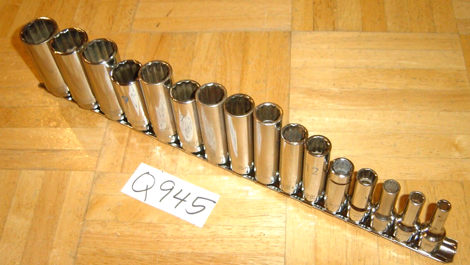 MATCO TOOLS 16 PIECE 3/8 DRIVE METRIC DEEP SOCKET SET 12 POINT 6MM TO ...