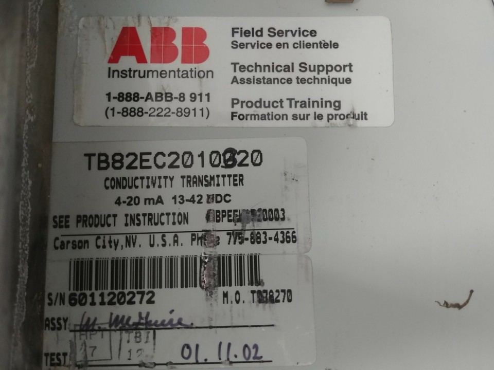 ABB TB82 Four-electrode Conductivity Transmitter (TB82EC2010020) | eBay