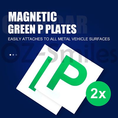 2x Magnetic Green P Plates P Plate FOR QLD Queensland | eBay Australia