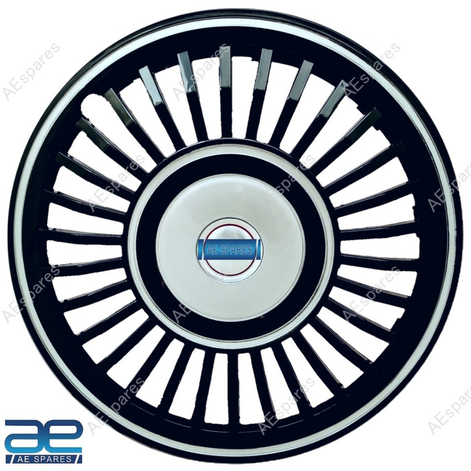 4 Pcs New Wheel Hub Caps Cover Plastic Black-Silver 13-14" For Car ...