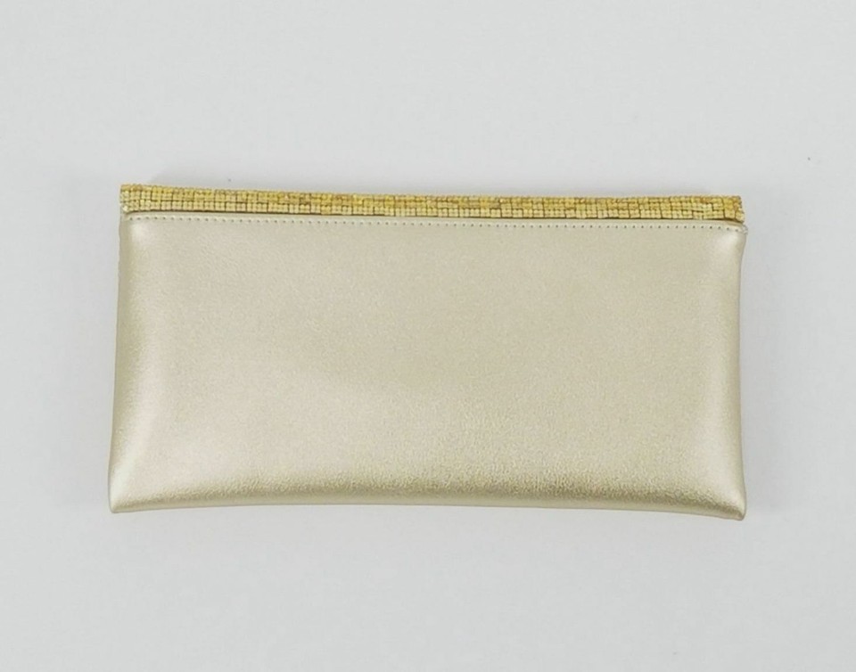 $95 Neiman Marcus Women's Metallic Gold Handbag Chain Shoulder Clutch ...