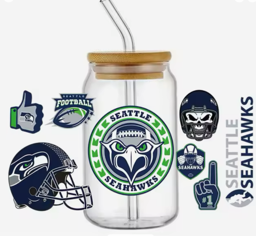 Seattle Seahawks Football UV DTF Transfer Sticker Wrap For DIY Cups ...