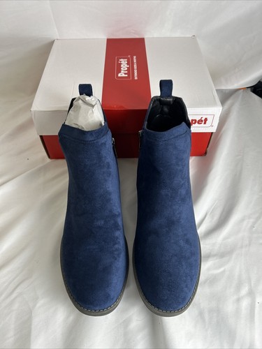 Propet Women's Tandy Side-Zip Ankle Boot Blue Microfiber Size 11 NWB ...
