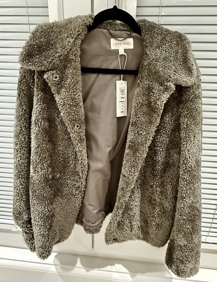 Size 16 Faux Fur Jacket Per Una M&S | eBay UK