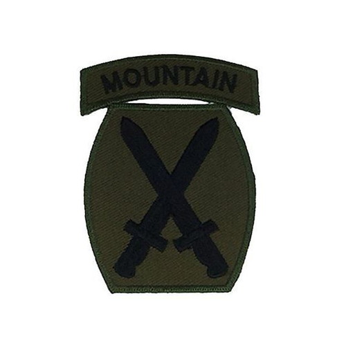 US ARMY TENTH 10TH MOUNTAIN DIVISION PATCH OD OLIVE DRAB GREEN CLIMB TO ...