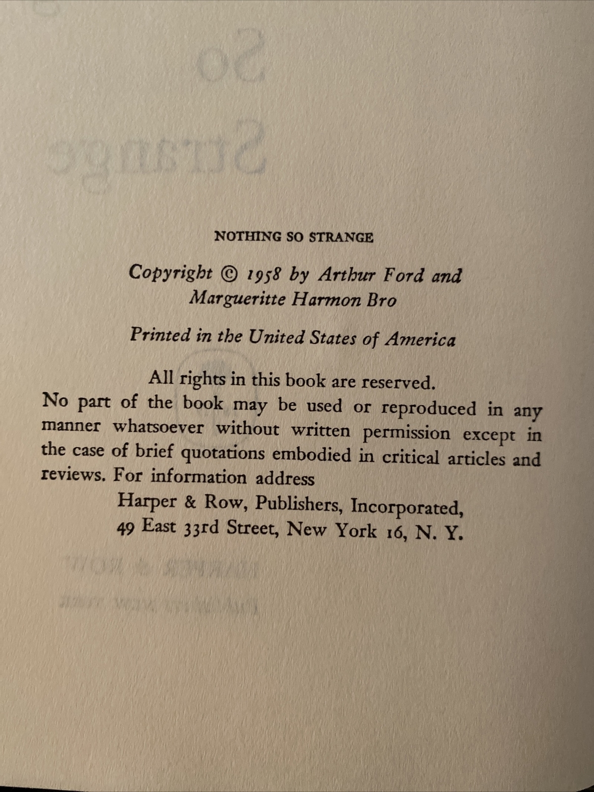 Nothing So Strange Arthur Ford Psychic - Autobiography Houdini Seance ...