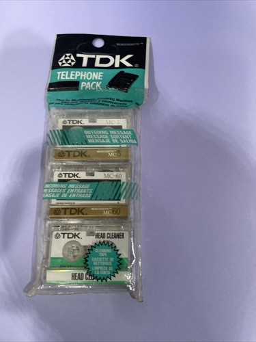 TDK MC-60/MC-5 Microcassette Tapes & Cleaner 3-Pack Telephone Answering ...