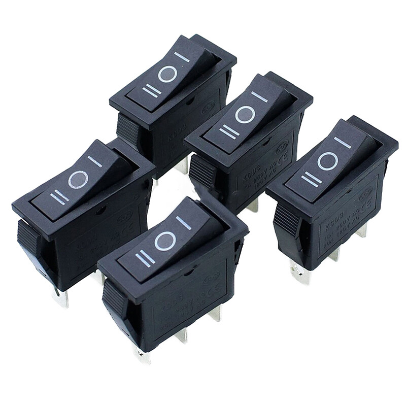 1-20X On-Off-On Rectangle Rocker Switch 3 Position SPDT Black for Car ...