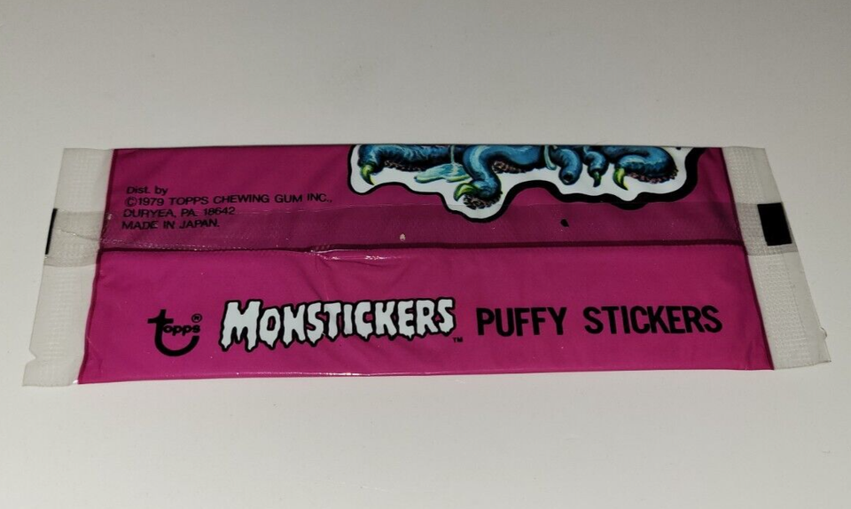 1979 MONSTICKERS Unopened NICE SEALED WAX CARD Puffy STICKER PACK Topps ...