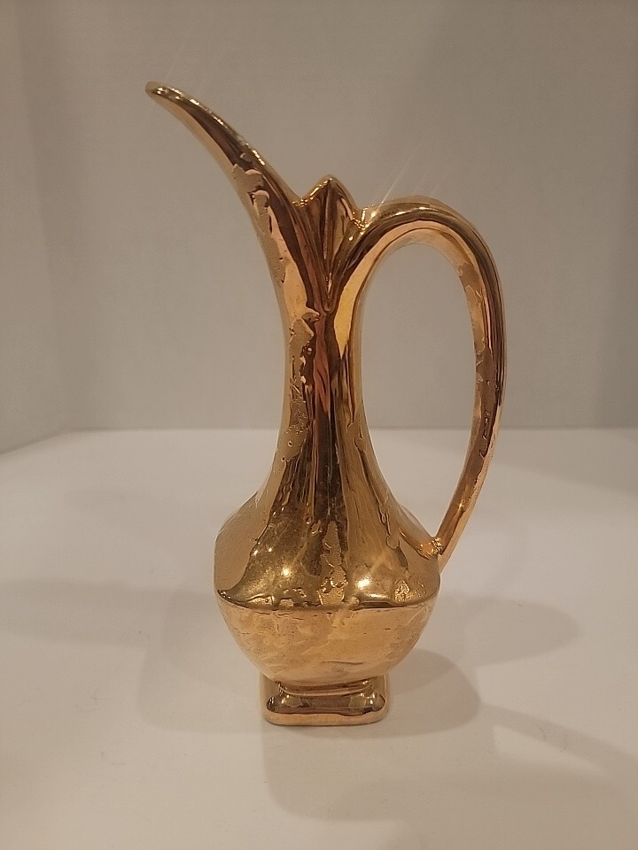 MCM Vase Pitcher Weeping Gold Dixon Art Studio 22K Gold Plated | eBay