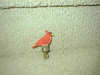 Vintage Rare Cardinal Bird Table Lamp Finial Shade Topper Ceramic ...