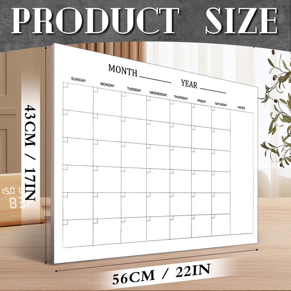 36 Sheets 2026 Monthly Blank Calendar 22x17 Inch Desk Pad Undated ...