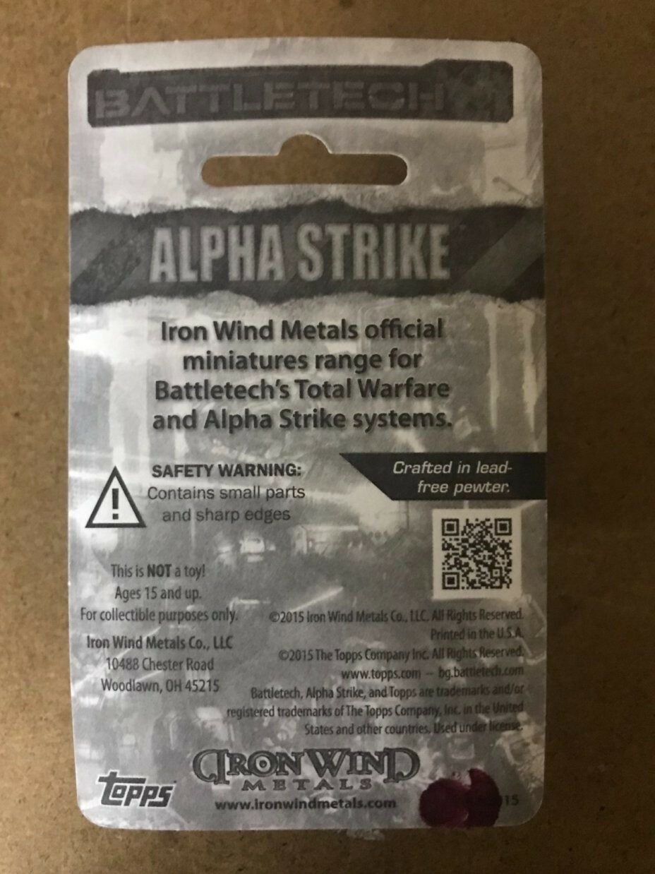 Battletech Miniatures - Revenant UBM-1A - BT-290 - Iron Wind Metals | eBay