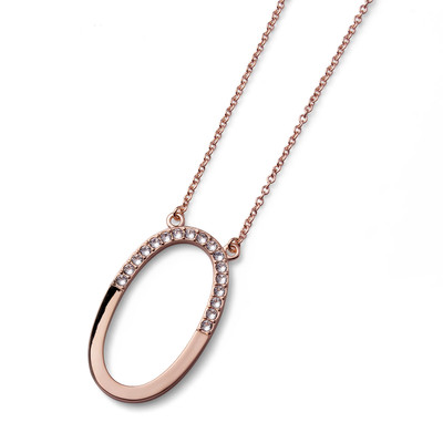 Rose Gold Pendant Chain Necklace Clear White Swarovski Elements Oliver ...