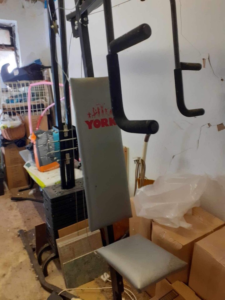 York multi gym home fitness system, used condition, with weights and ...