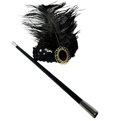 NEW Flapper Headwear One Size Costume Sequin Feather Halloween Headband ...